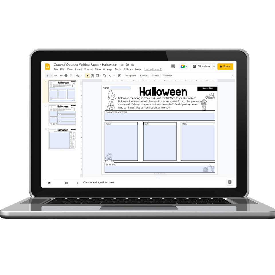 Digital October Writing Pages Narrative Halloween Lucky Little Digital October Writing Pages Narrative Halloween Lucky Little