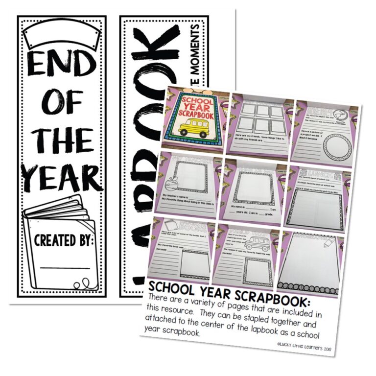 End of the Year Lapbook - Memory Book - Lucky Little Learners