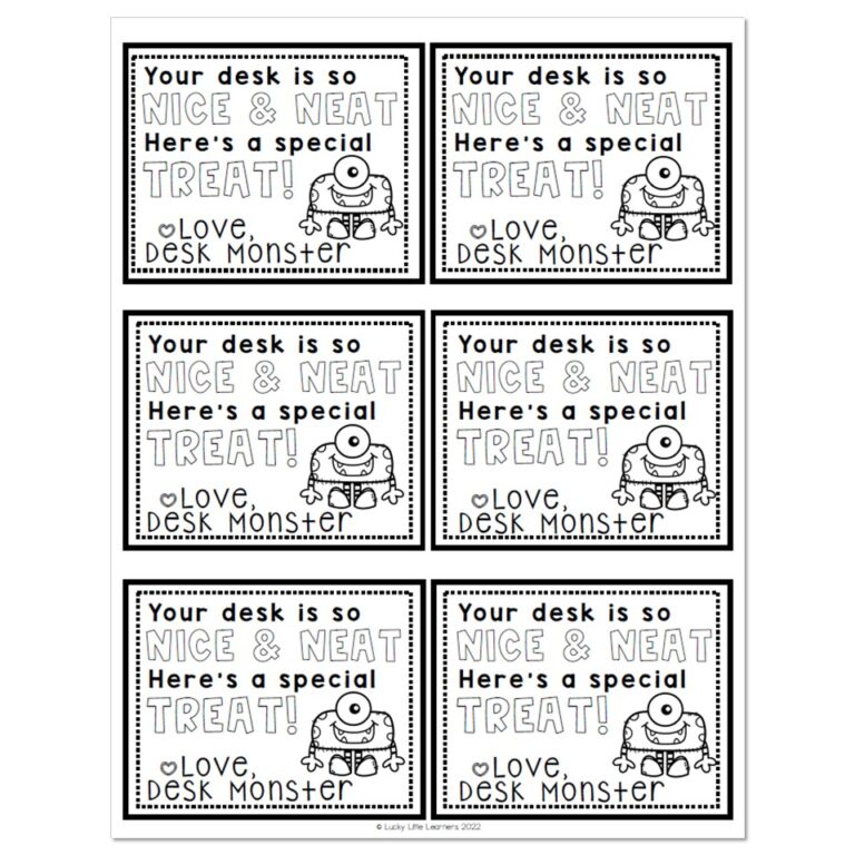 Classroom Setup - Back to School Resources - Desk Monster Notes - Lucky ...