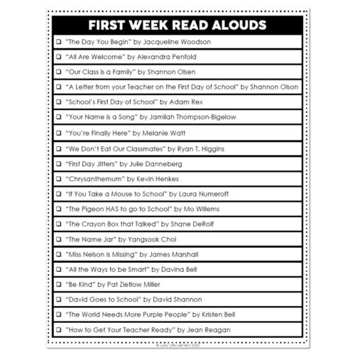 Classroom Setup - Back to School Resources - First Week Read Alouds ...