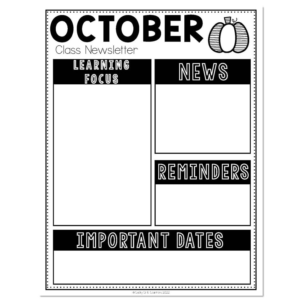Classroom Setup - Back to School Resources - Monthly Newsletter ...