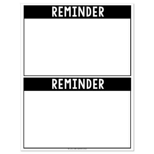 Classroom Setup - Back to School Resources - Reminder Note - Lucky ...