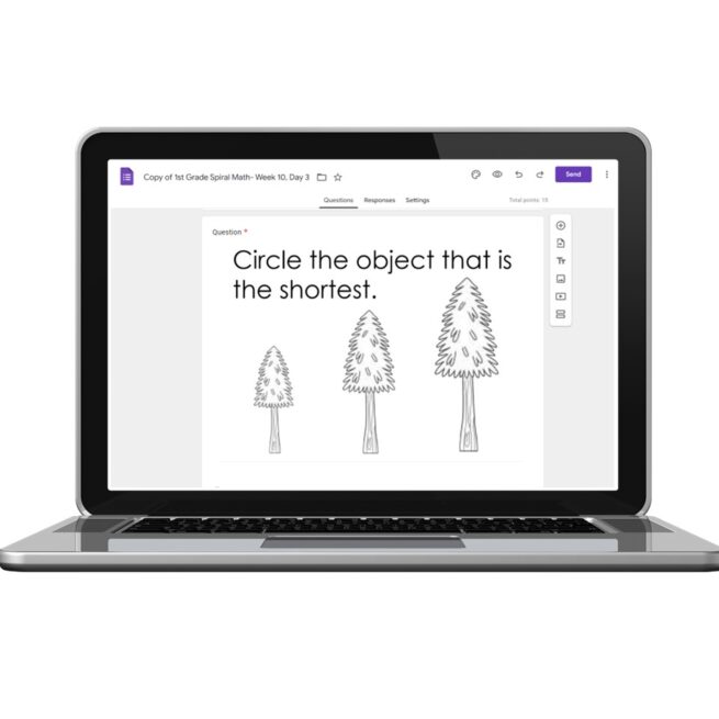 Digital 1st Grade Spiral Math - Week 10 - Day 3 - Lucky Little Learners
