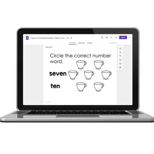 Digital 1st Grade Spiral Math - Week 7 - Day 1 - Lucky Little Learners