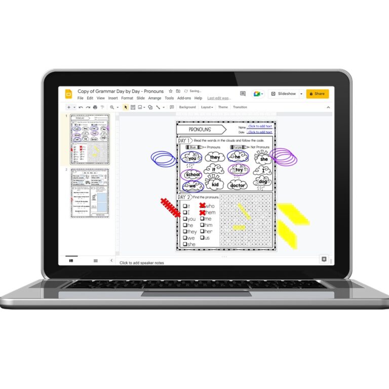 Digital - 2nd Grade Grammar Worksheets - Pronouns - Lucky Little Learners