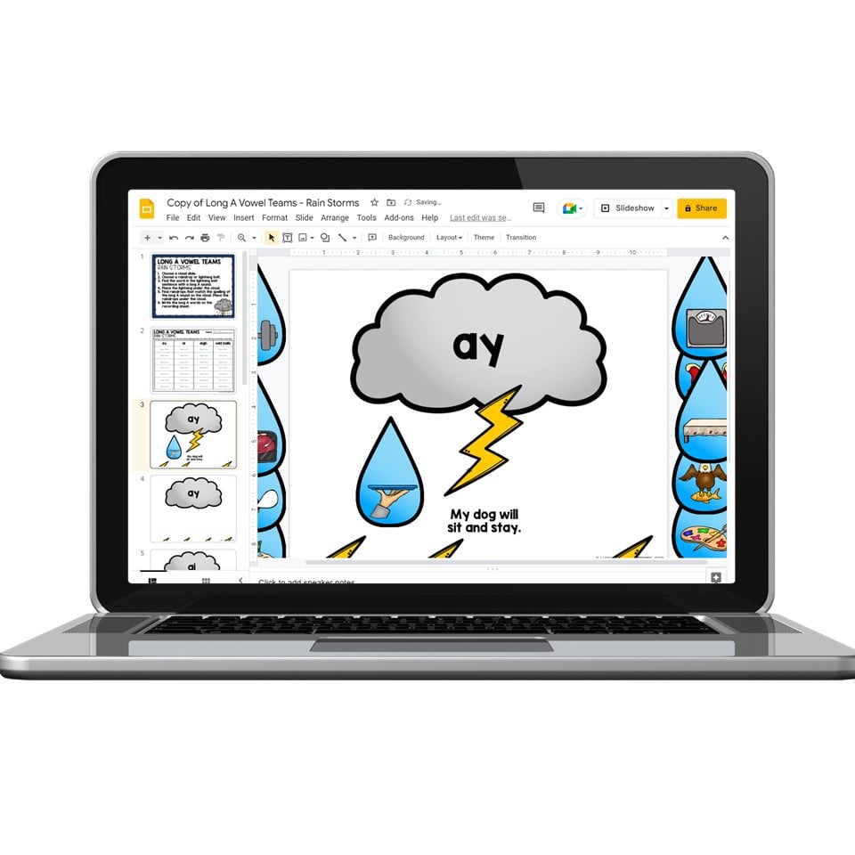 Digital - 2nd Grade Phonics Center - Long A Vowel Teams - Lucky Little ...