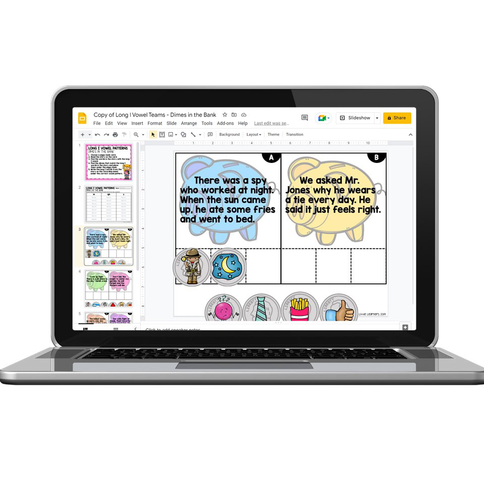 Digital - 2nd Grade Phonics Center - Long I Vowel Teams - Lucky Little ...