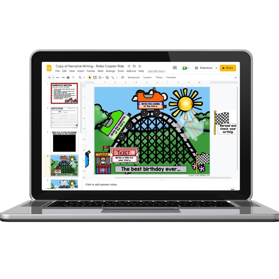 Digital - 2nd Grade Writing Center - Narrative Writing - Lucky Little ...
