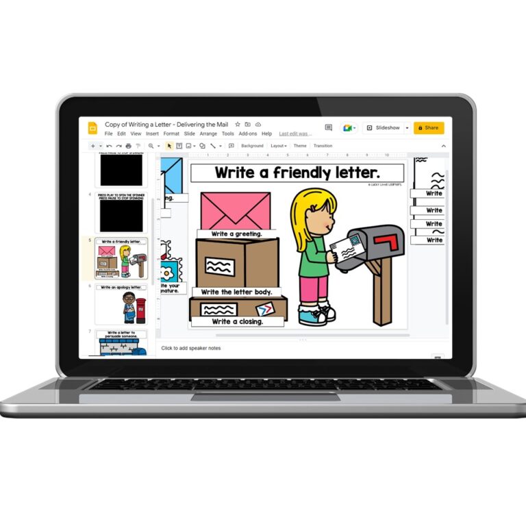 Digital - 2nd Grade Writing Center - Writing a Letter - Lucky Little ...