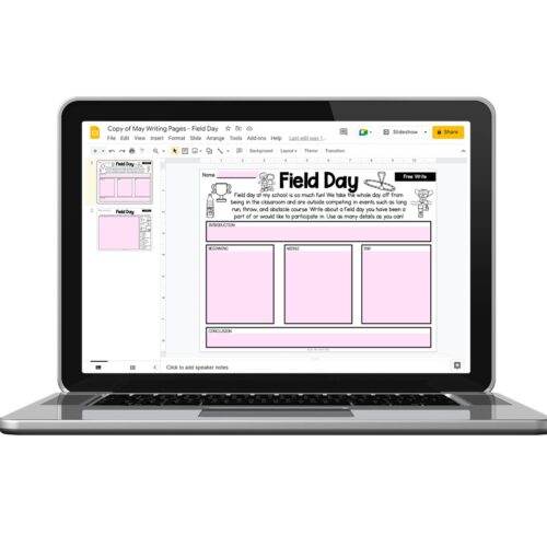 Digital - May Writing Pages - Free Write - Field Day - Lucky Little ...