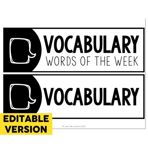 Editable - Classroom Setup - ELA Bulletin - Subject Headers - Lucky ...