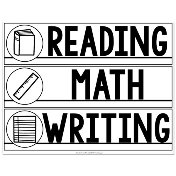 Classroom Setup - Schedule Cards - Large - Lucky Little Learners