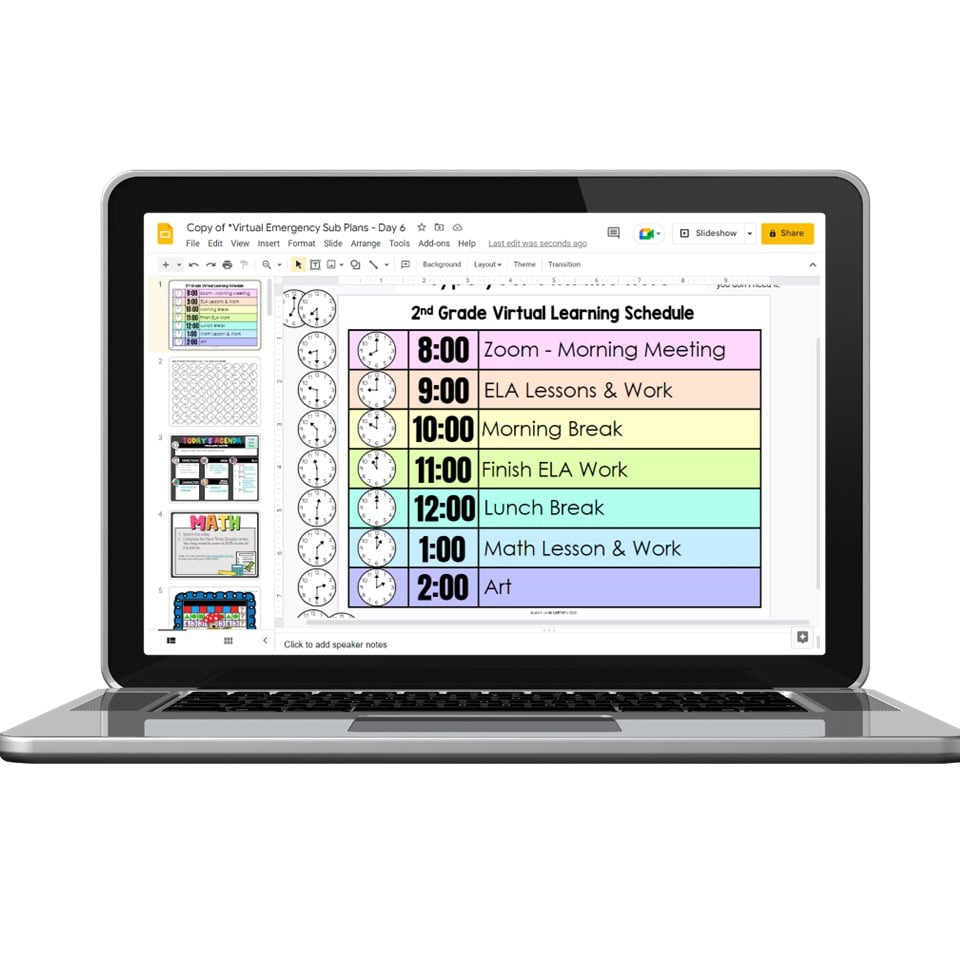 2nd Grade Emergency Sub Plans - Day 6 - Lucky Little Learners