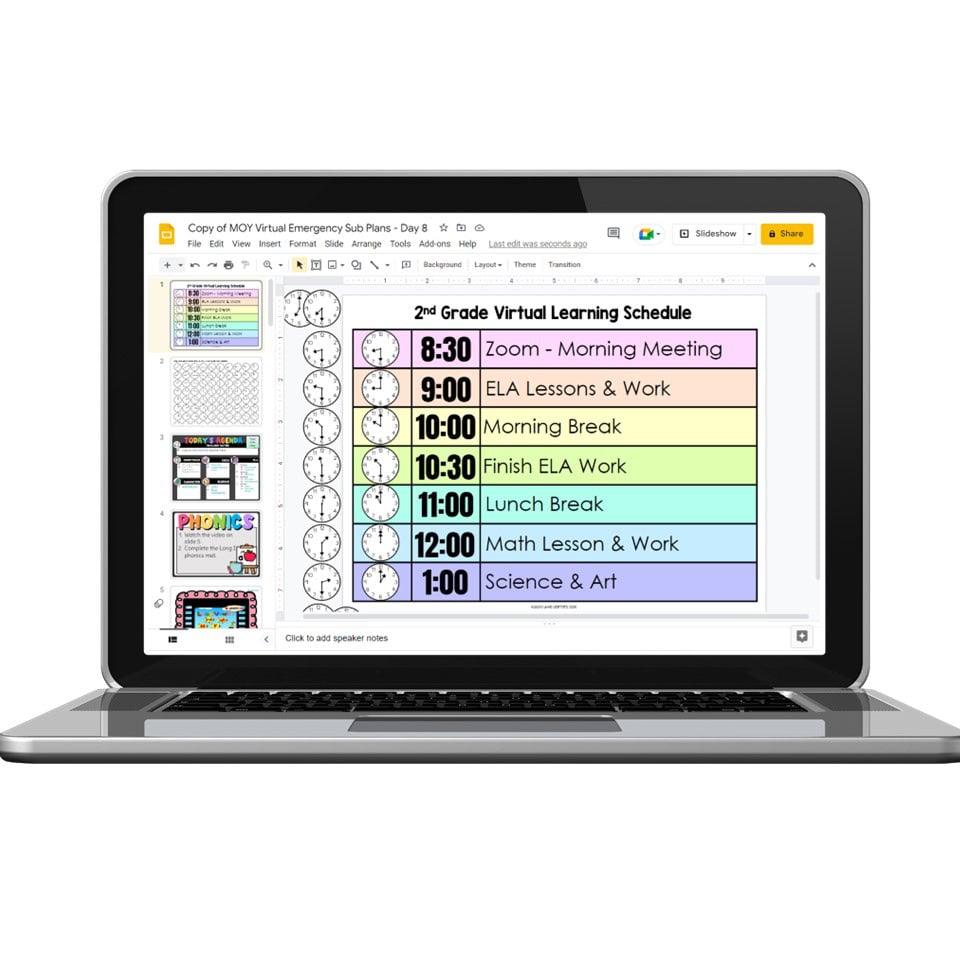 2nd Grade Emergency Sub Plans - Set 2 - Day 8 - Lucky Little Learners