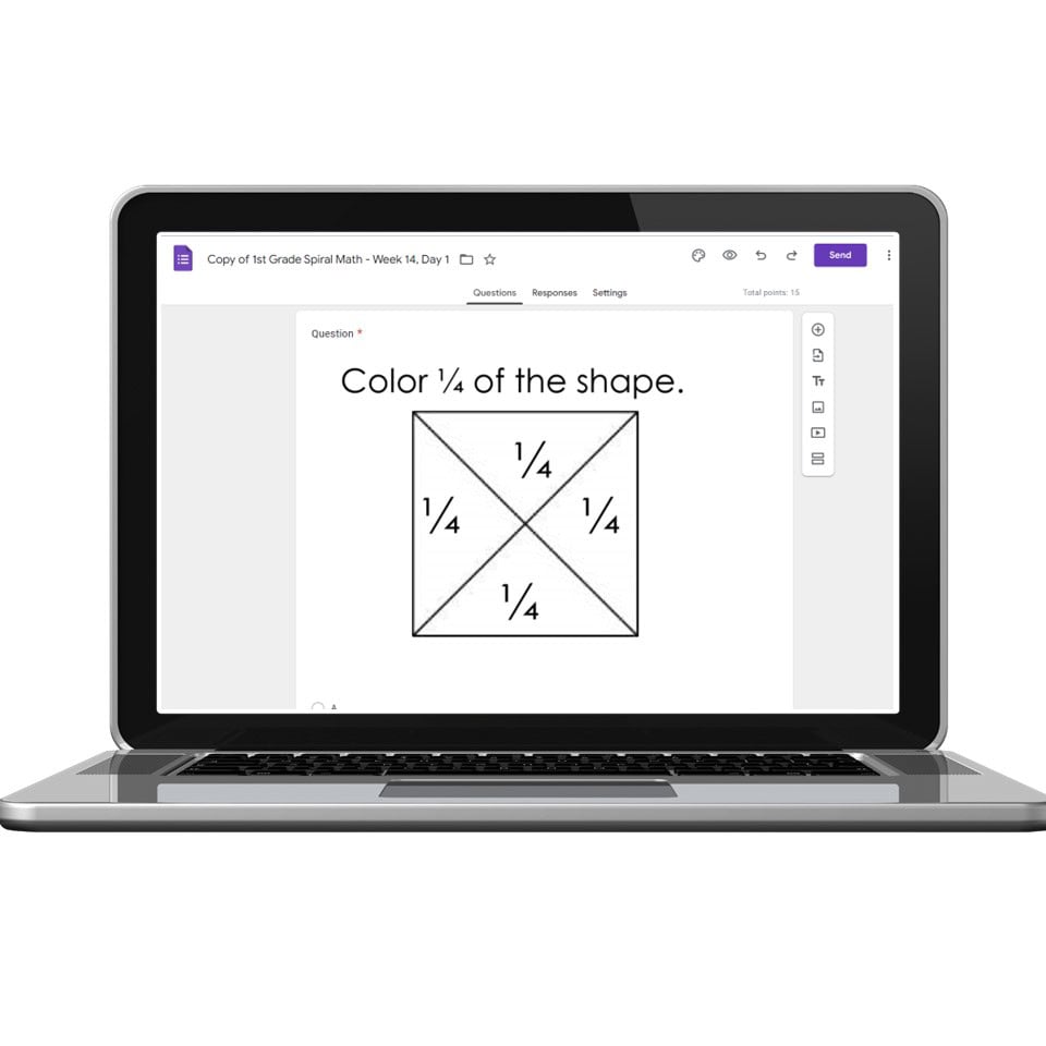 Digital 1st Grade Spiral Math - Week 14 - Day 1 - Lucky Little Learners