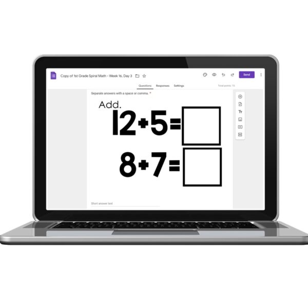 Digital 1st Grade Spiral Math - Week 16 - Day 3 - Lucky Little Learners