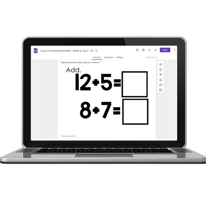 Digital 1st Grade Spiral Math - Week 16 - Day 3 - Lucky Little Learners