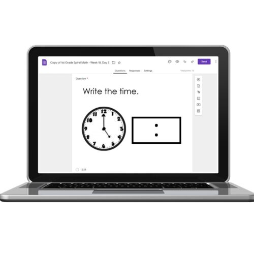 Digital 1st Grade Spiral Math - Week 18 - Day 3 - Lucky Little Learners
