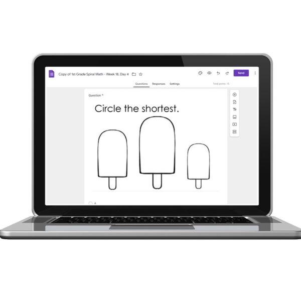 Digital 1st Grade Spiral Math - Week 18 - Day 4 - Lucky Little Learners