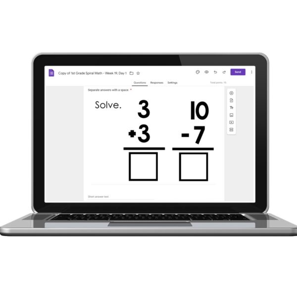 Digital 1st Grade Spiral Math - Week 19 - Day 1 - Lucky Little Learners