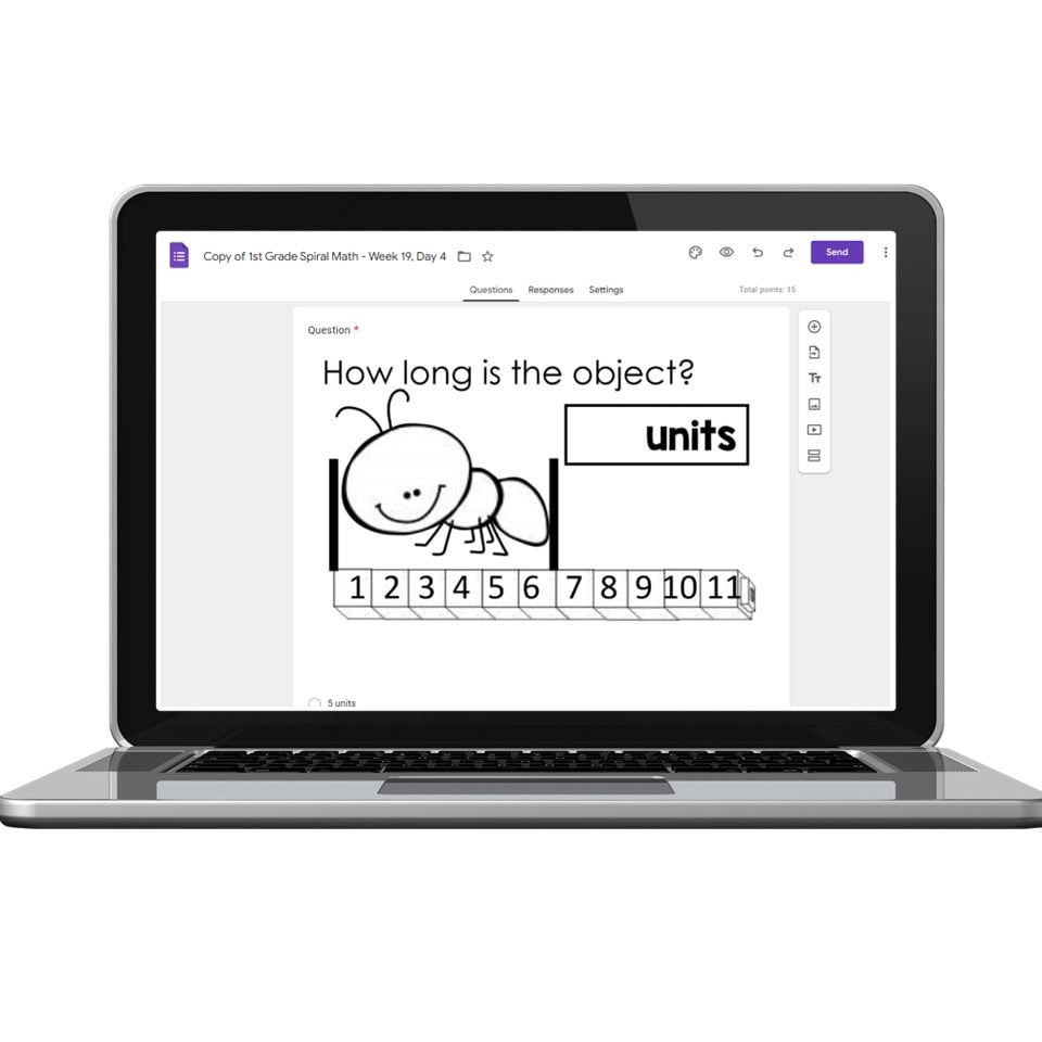 Digital 1st Grade Spiral Math - Week 19 - Day 4 - Lucky Little Learners