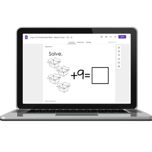 Digital 1st Grade Spiral Math - Week 20 - Day 1 - Lucky Little Learners