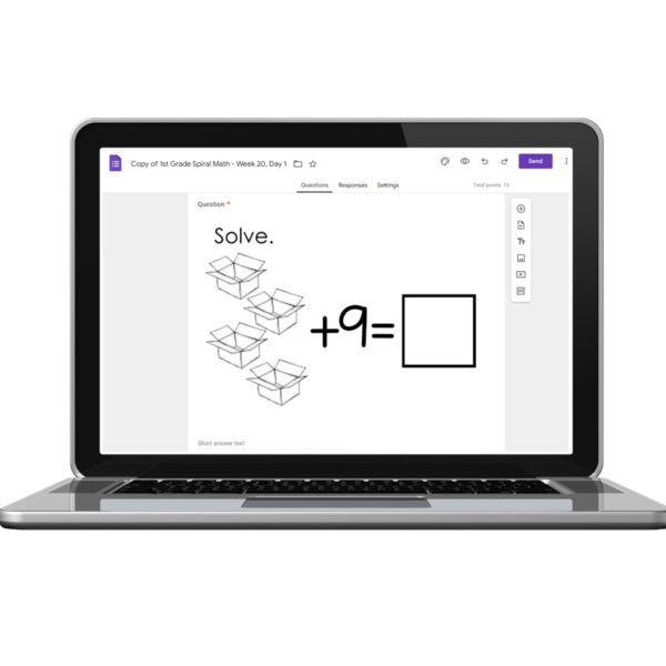 Digital 1st Grade Spiral Math - Week 20 - Day 1 - Lucky Little Learners
