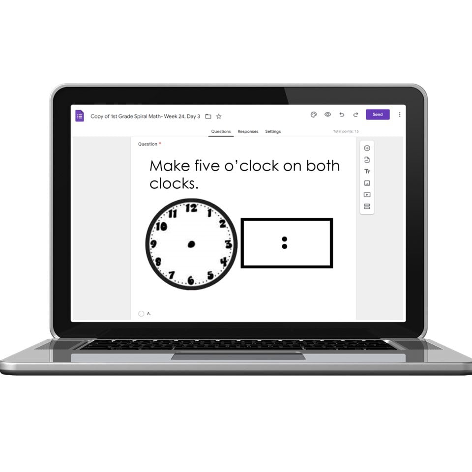 Digital 1st Grade Spiral Math - Week 24 - Day 3 - Lucky Little Learners