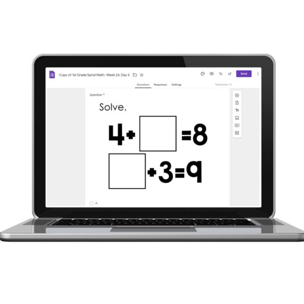 Digital 1st Grade Spiral Math - Week 24 - Day 5 - Lucky Little Learners