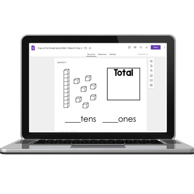Digital 1st Grade Spiral Math - Week 31 - Day 4 - Lucky Little Learners