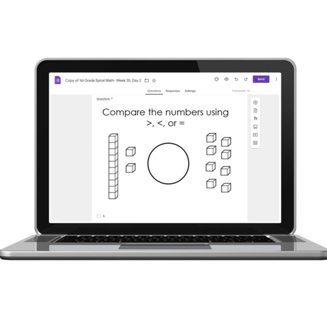 Digital 1st Grade Spiral Math - Week 35 - Day 2 - Lucky Little Learners