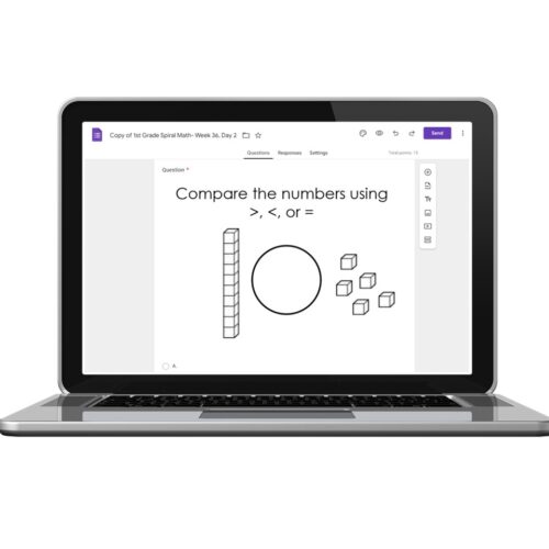 Digital 1st Grade Spiral Math - Week 36 - Day 2 - Lucky Little Learners