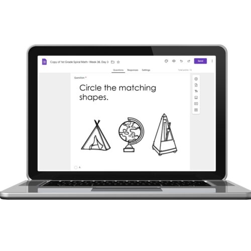 Digital 1st Grade Spiral Math - Week 38 - Day 3 - Lucky Little Learners
