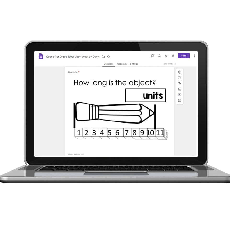 Digital 1st Grade Spiral Math - Week 39 - Day 4 - Lucky Little Learners