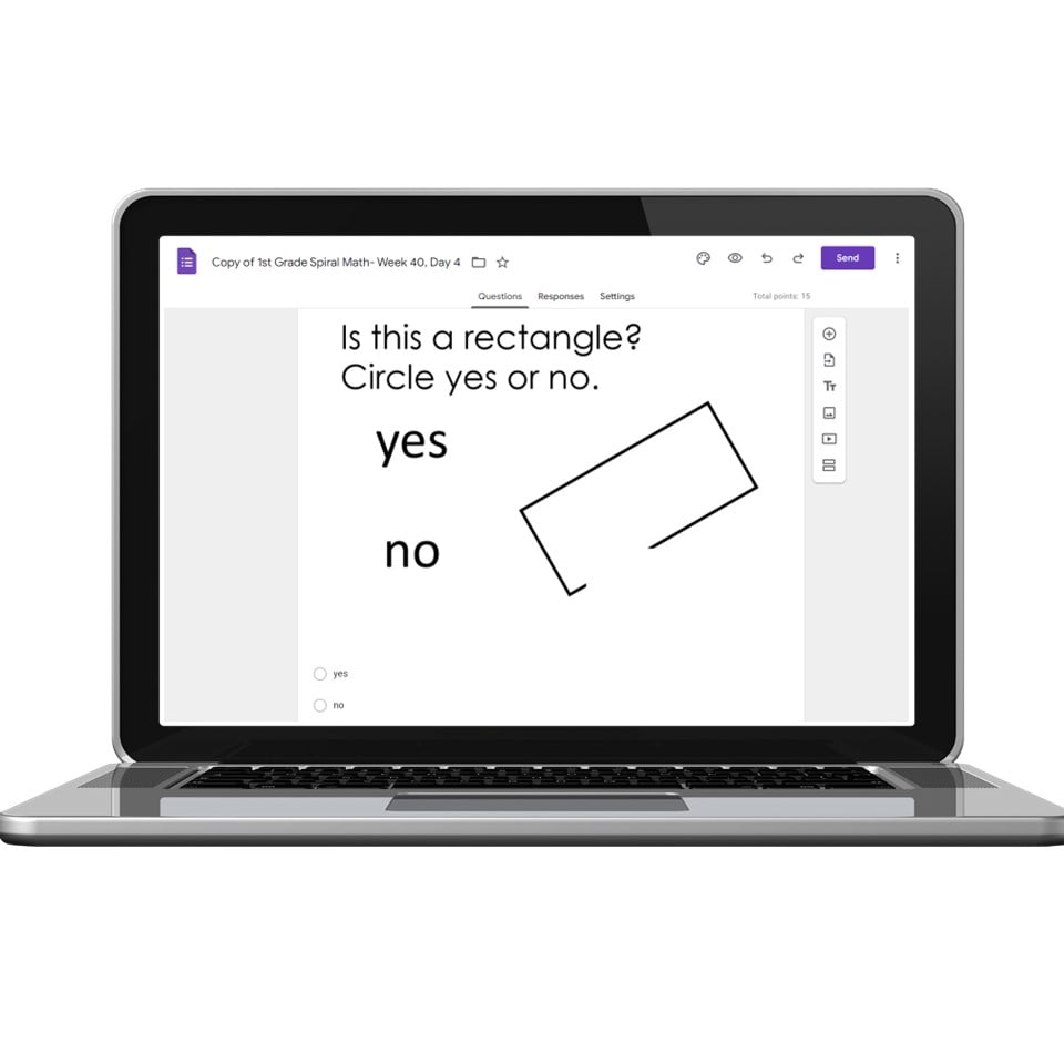 Digital 1st Grade Spiral Math - Week 40 - Day 4 - Lucky Little Learners