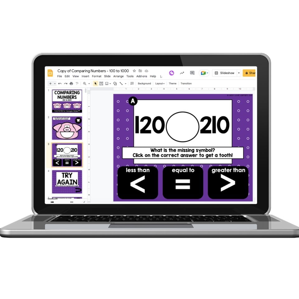Digital Toothy - Math - 1st & 2nd Grade - Comparing Numbers 3-digit ...