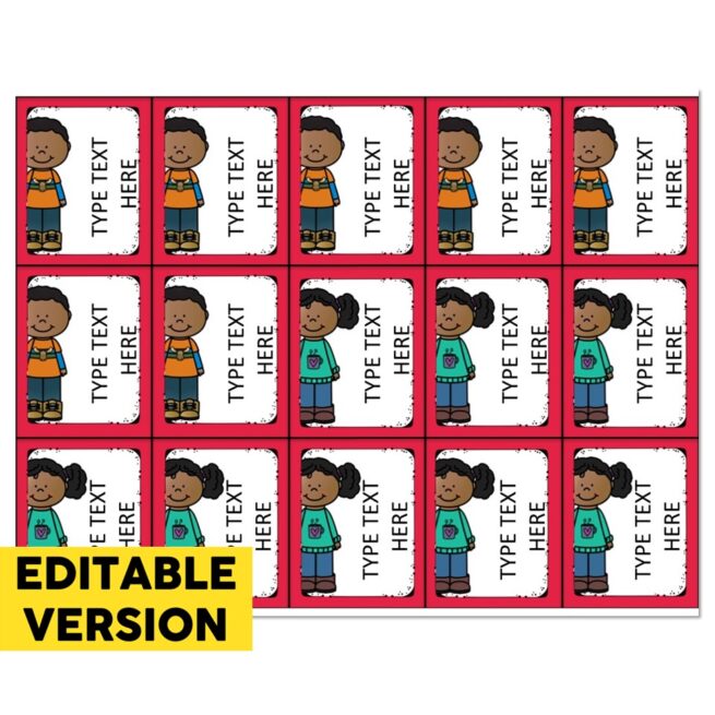 Editable - Brag Tags - Kids - Version 25 - Lucky Little Learners