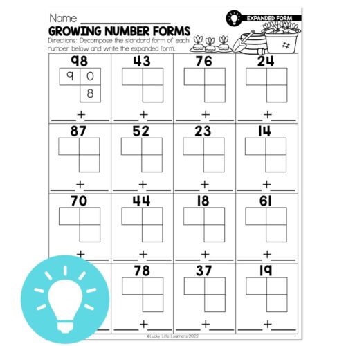 Lucky to Learn Math - Two Digit Expanded Form - Lesson 1.8 - Mini ...