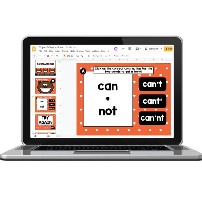 Digital Toothy - Reading Comprehension - 2nd & 3rd Grade - Contractions ...