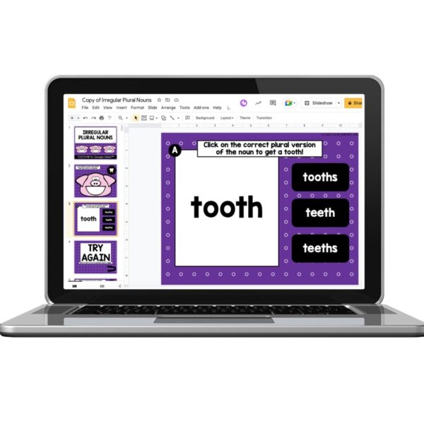 Digital Toothy - Reading Comprehension - 2nd & 3rd Grade - Irregular ...