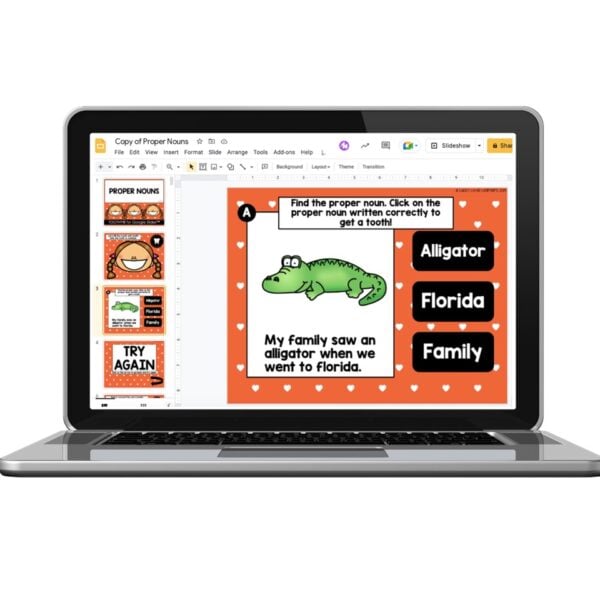 Digital Toothy - Reading Comprehension - 2nd & 3rd Grade - Proper Nouns ...