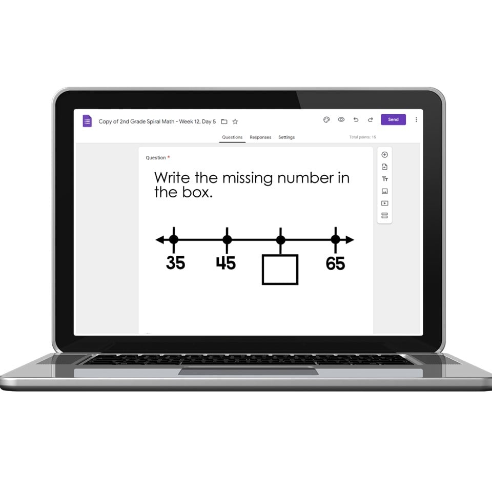 Digital 2nd Grade Spiral Math - Week 12 - Day 5 - Lucky Little Learners