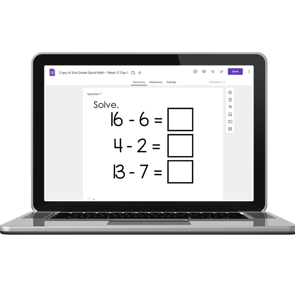 Digital 2nd Grade Spiral Math - Week 17 - Day 1 - Lucky Little Learners
