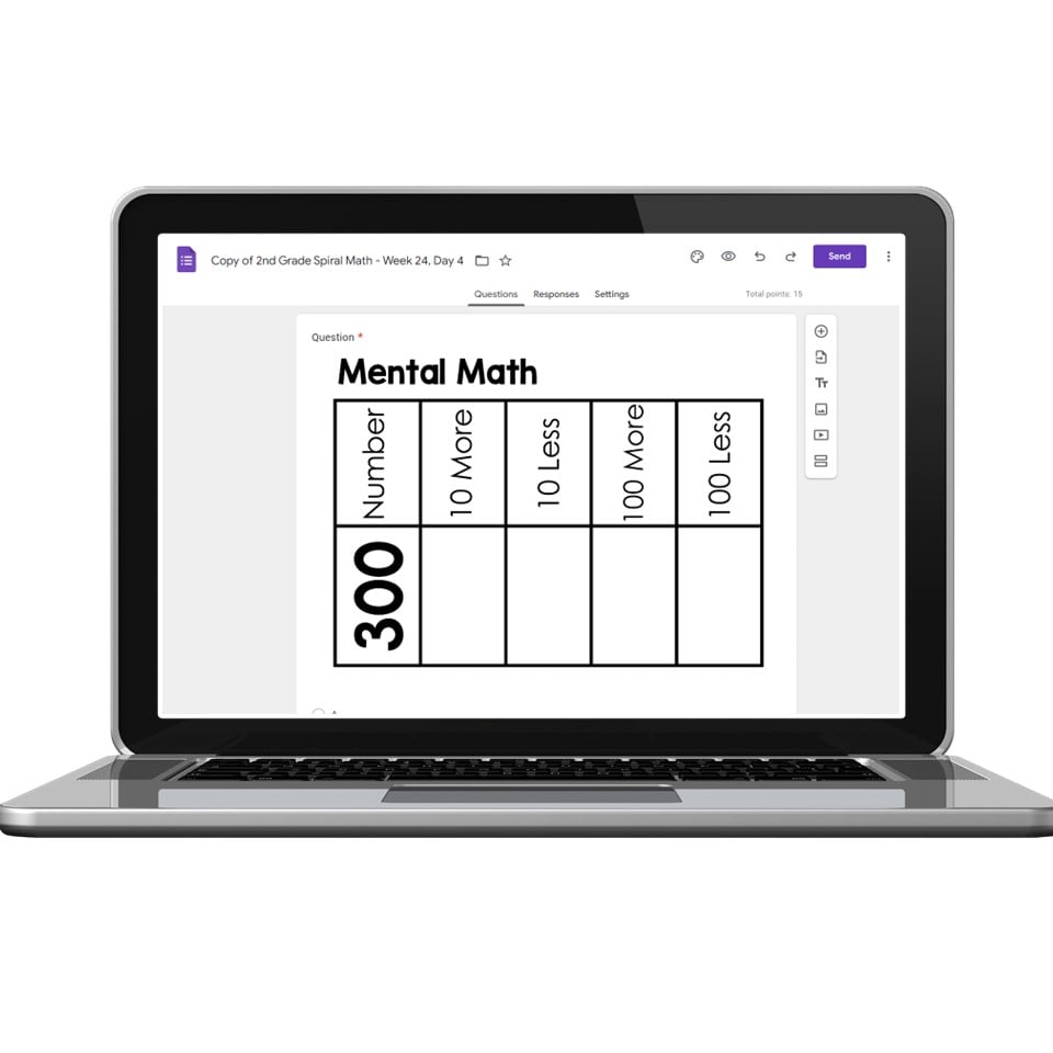 Digital 2nd Grade Spiral Math - Week 24 - Day 4 - Lucky Little Learners