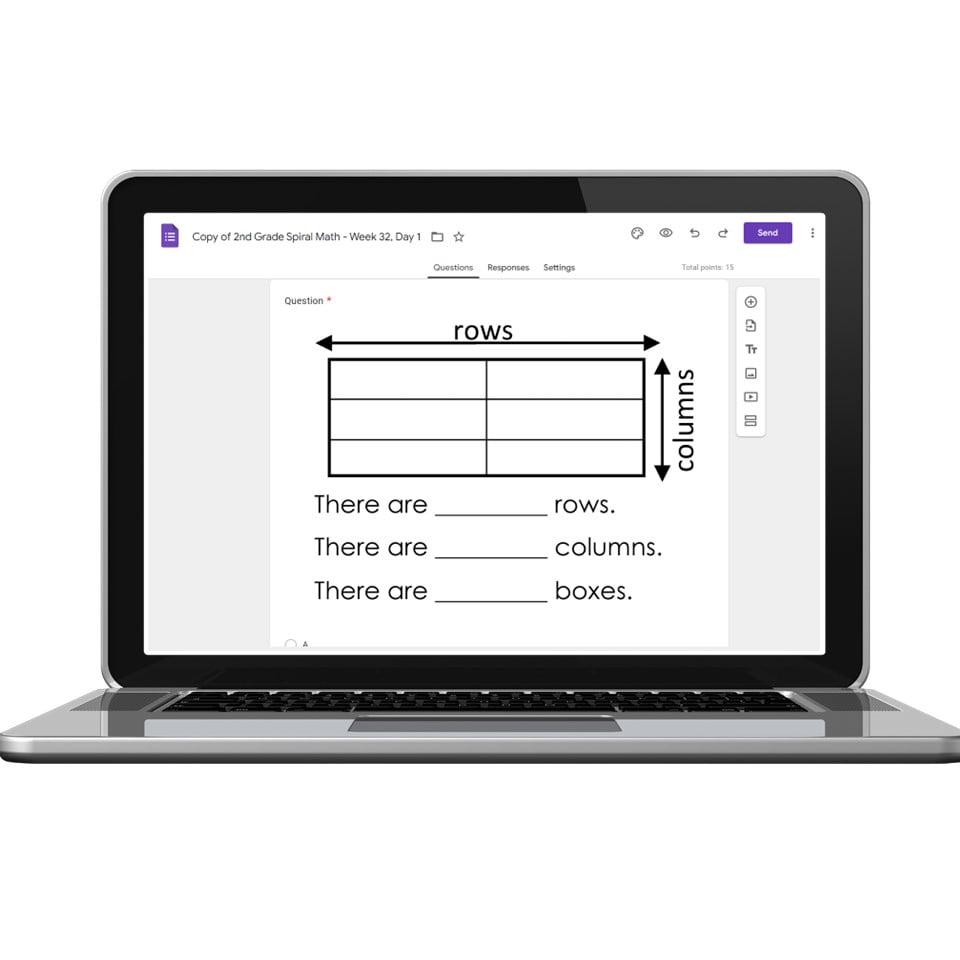 Digital 2nd Grade Spiral Math - Week 32 - Day 1 - Lucky Little Learners