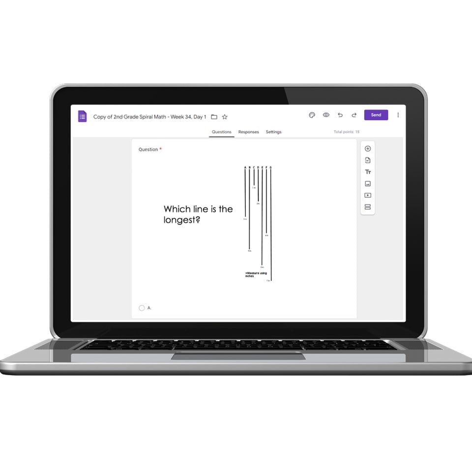 Digital 2nd Grade Spiral Math - Week 34 - Day 1 - Lucky Little Learners