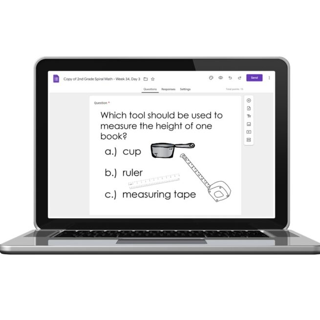 Digital 2nd Grade Spiral Math - Week 34 - Day 3 - Lucky Little Learners