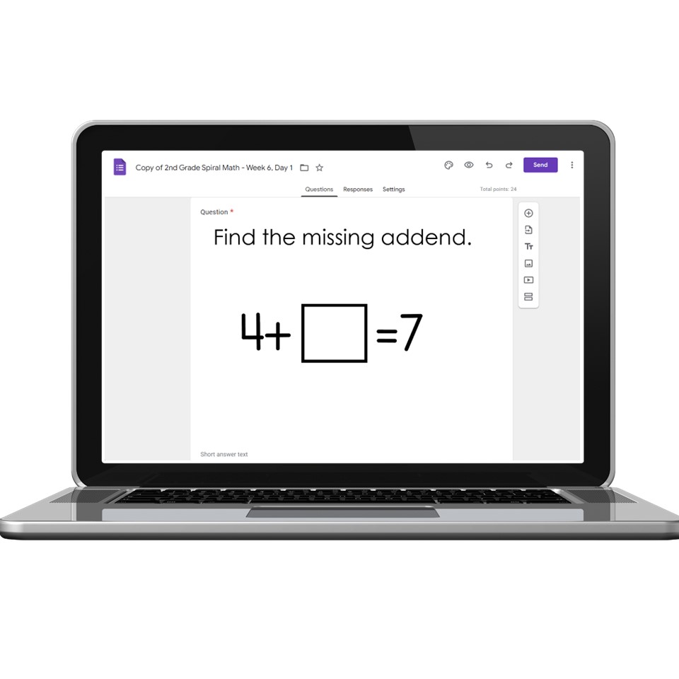 Digital 2nd Grade Spiral Math - Week 6 - Day 1 - Lucky Little Learners