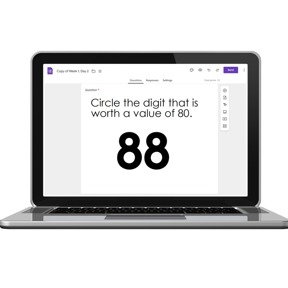 Digital 3rd Grade Spiral Math - Week 1 - Day 2 - Lucky Little Learners