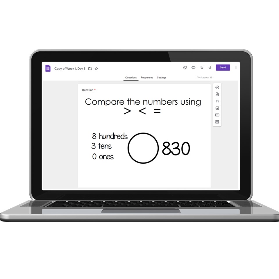 Digital 3rd Grade Spiral Math - Week 1 - Day 3 - Lucky Little Learners